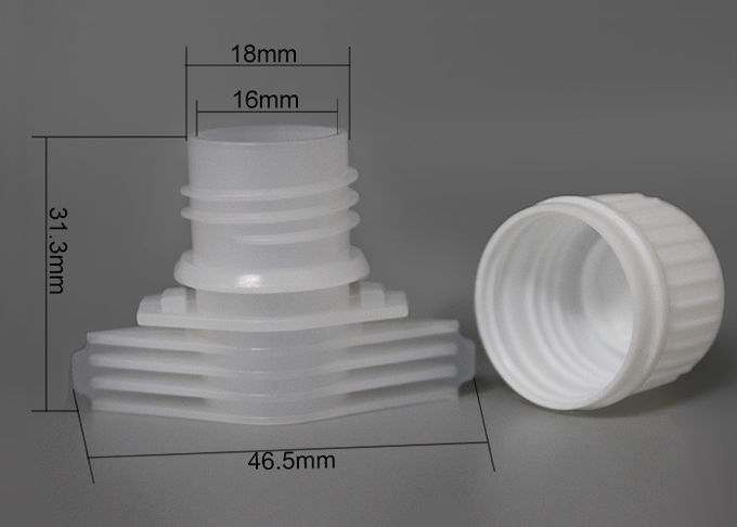Injection Molding PE Plastic Spout Caps In Size 16mm For Liquor Bag
