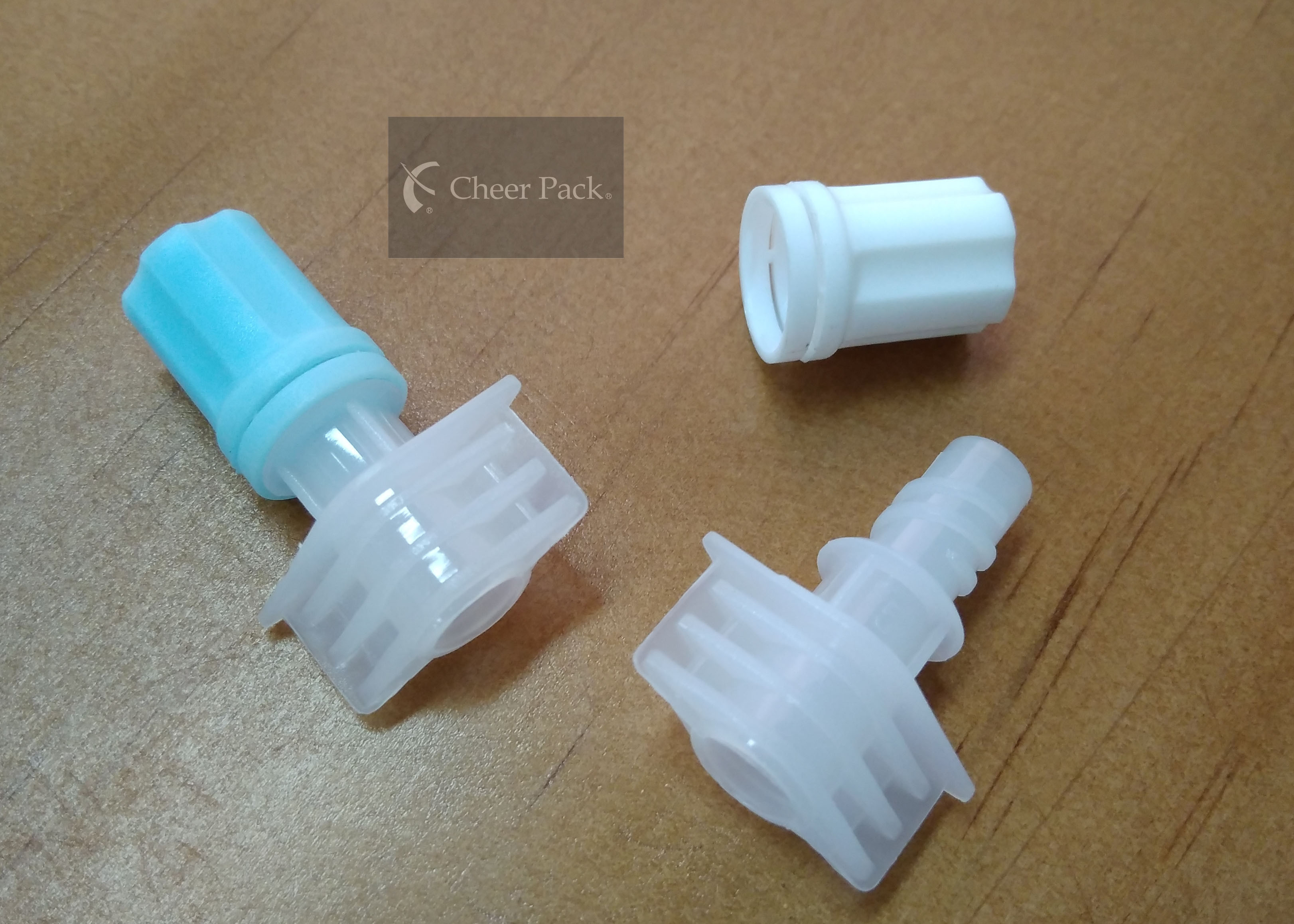 Blue Color Plastic Pour Spout Caps For Stand Up Doypack , Inner ...