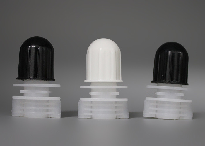 Customized 1mm Thickness Gray Or Black Plastic Spout Caps / Screw On ...